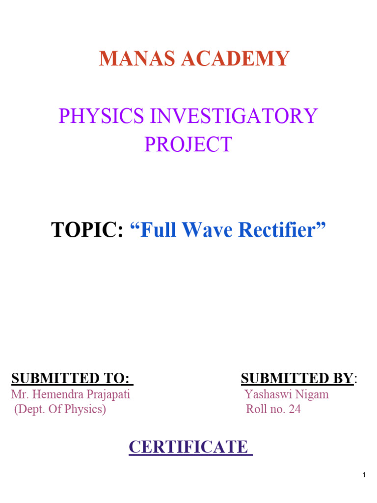 Physics Project Report | PDF