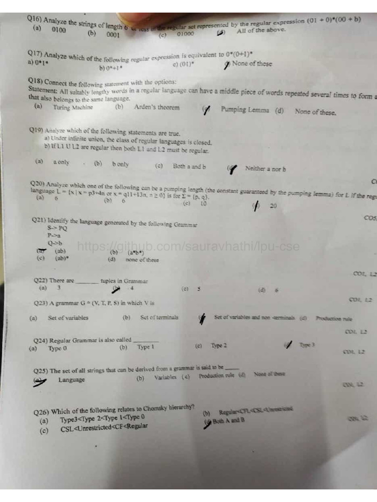 Formal Languages Exam Paper | PDF