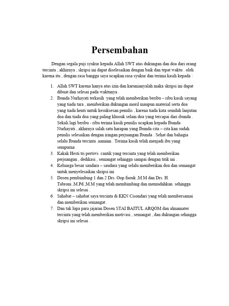 Persembahan Dan Motto | PDF