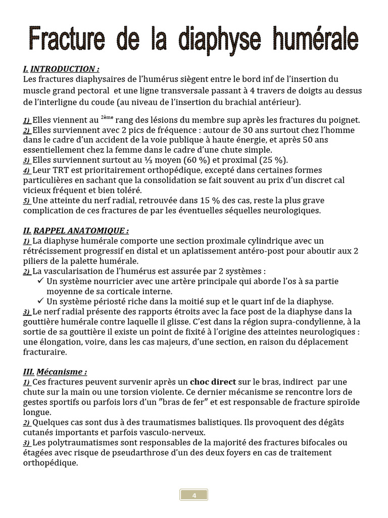 Fracture de la diaphyse humérale | PDF