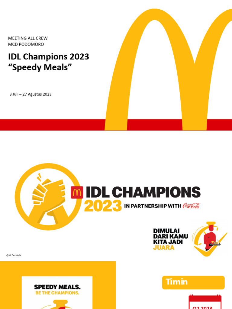 IDL Speedy Meals Champions 2023 - MCD PODOMORO | PDF | Foods | Cooking