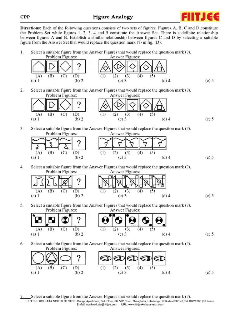 CPP Figure Analogy - (2) 50 Questions | PDF