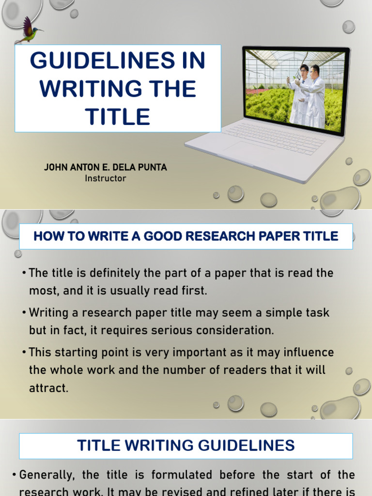 Research Writing Guidelines | PDF | Sentence (Linguistics) | Linguistics