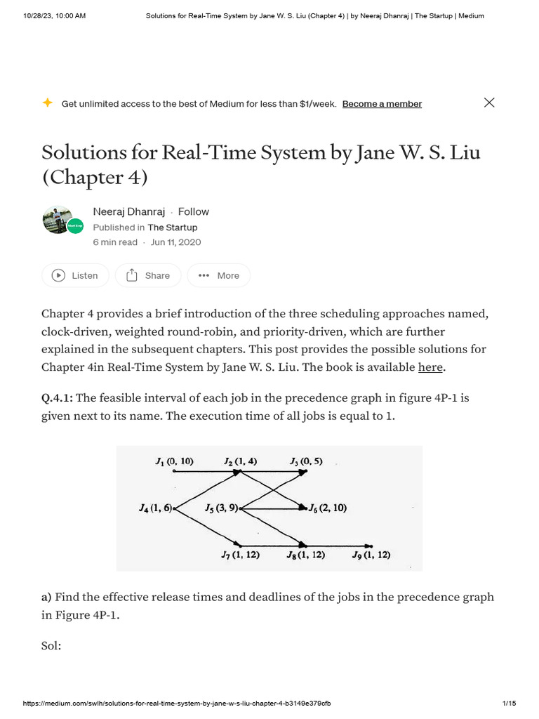 Solutions For Real-Time System by Jane W. S. Liu (Chapter 4) | PDF