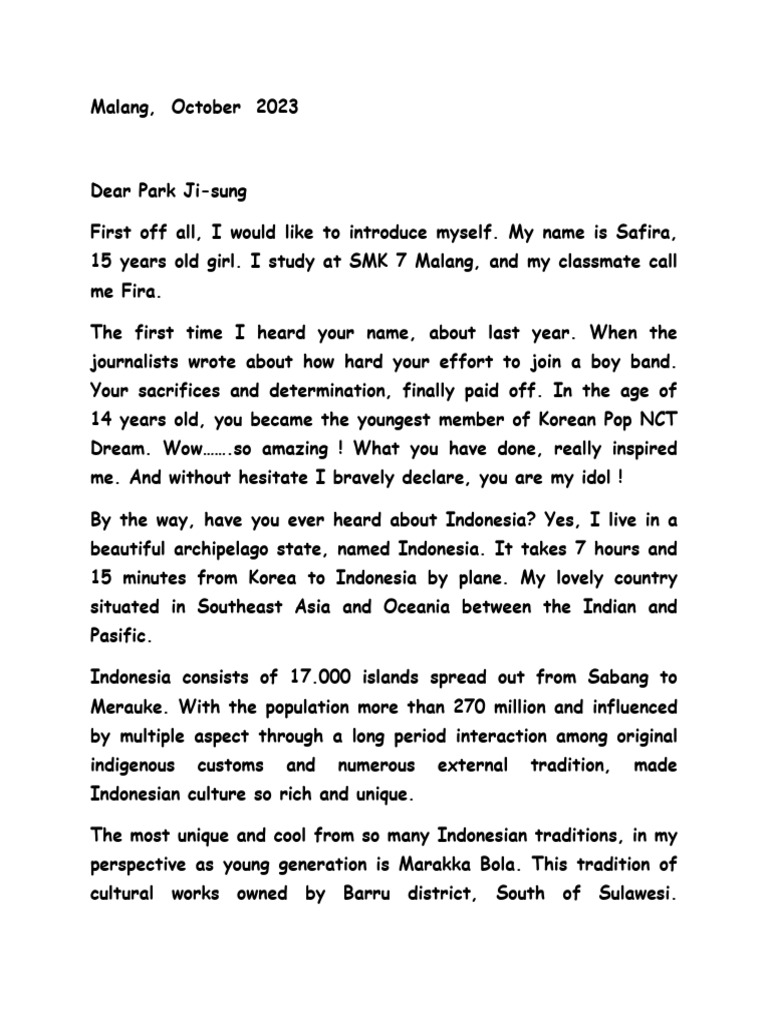 A Letter To My Idol | PDF