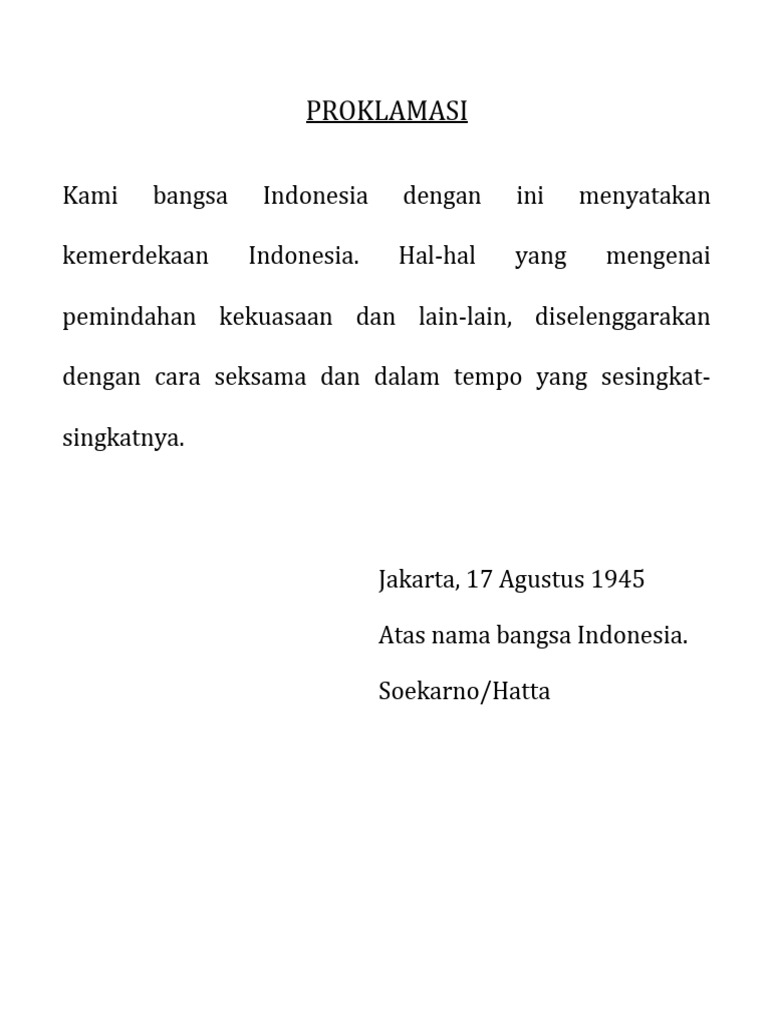 PROKLAMASI | PDF