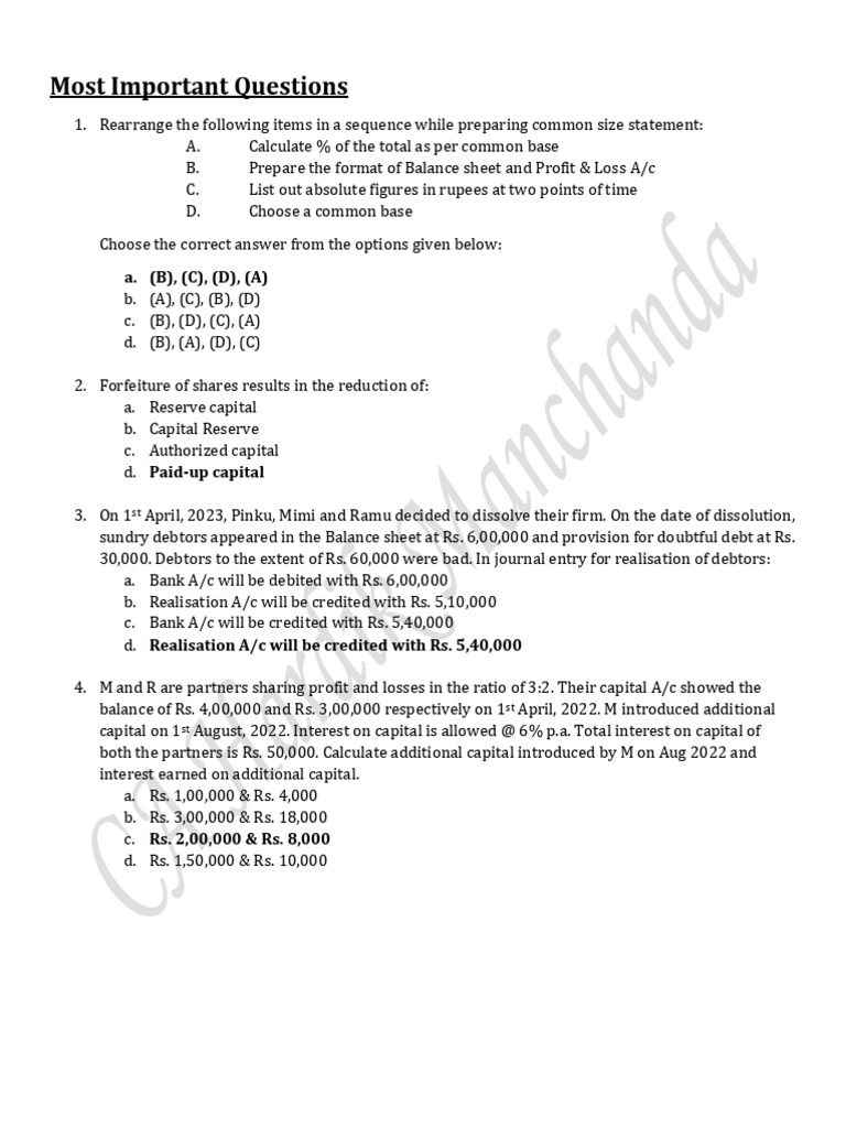 Mock Test Questions | PDF