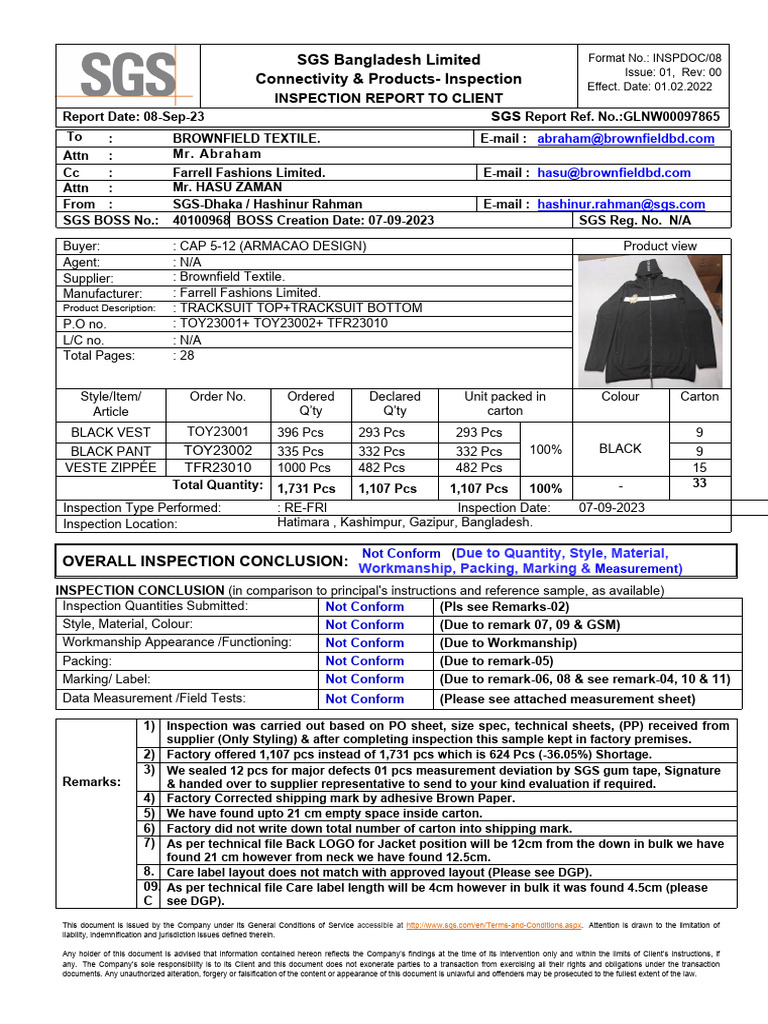 SGS Bangladesh Limited Connectivity & Products-Inspection | PDF ...
