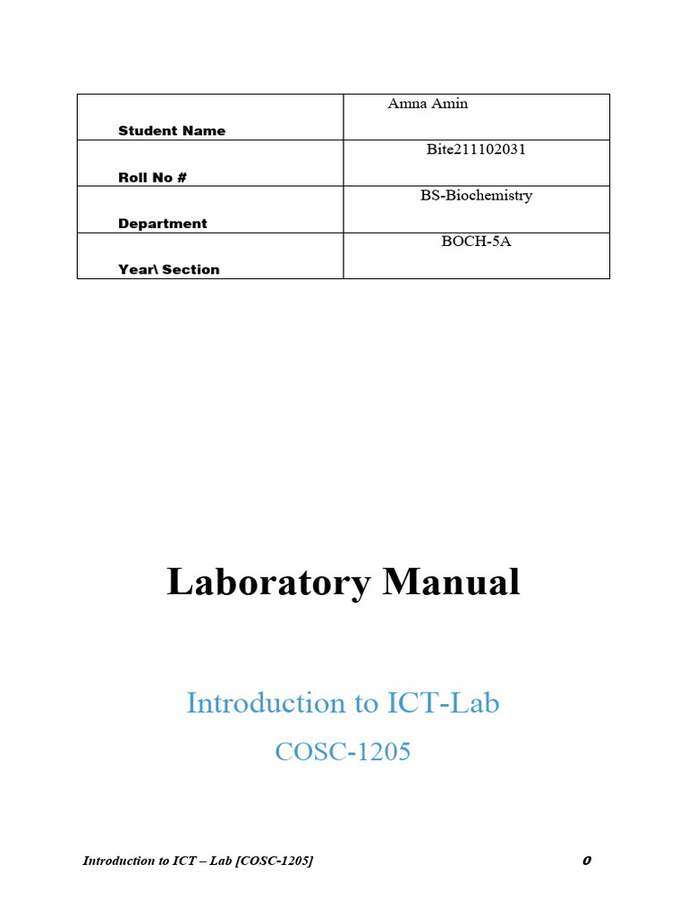 Introduction To Ict Lab 2 Pdf Citation Note Typography