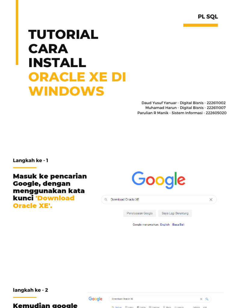 Tutorial Cara Install Oracle XE Di Windows | PDF