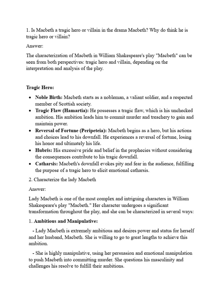 Macbeth Question and Answers | PDF