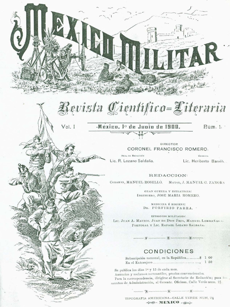 Revista Cientifico Literaria Mexico Militar, Año 1, Numero 1, 1900 | PDF