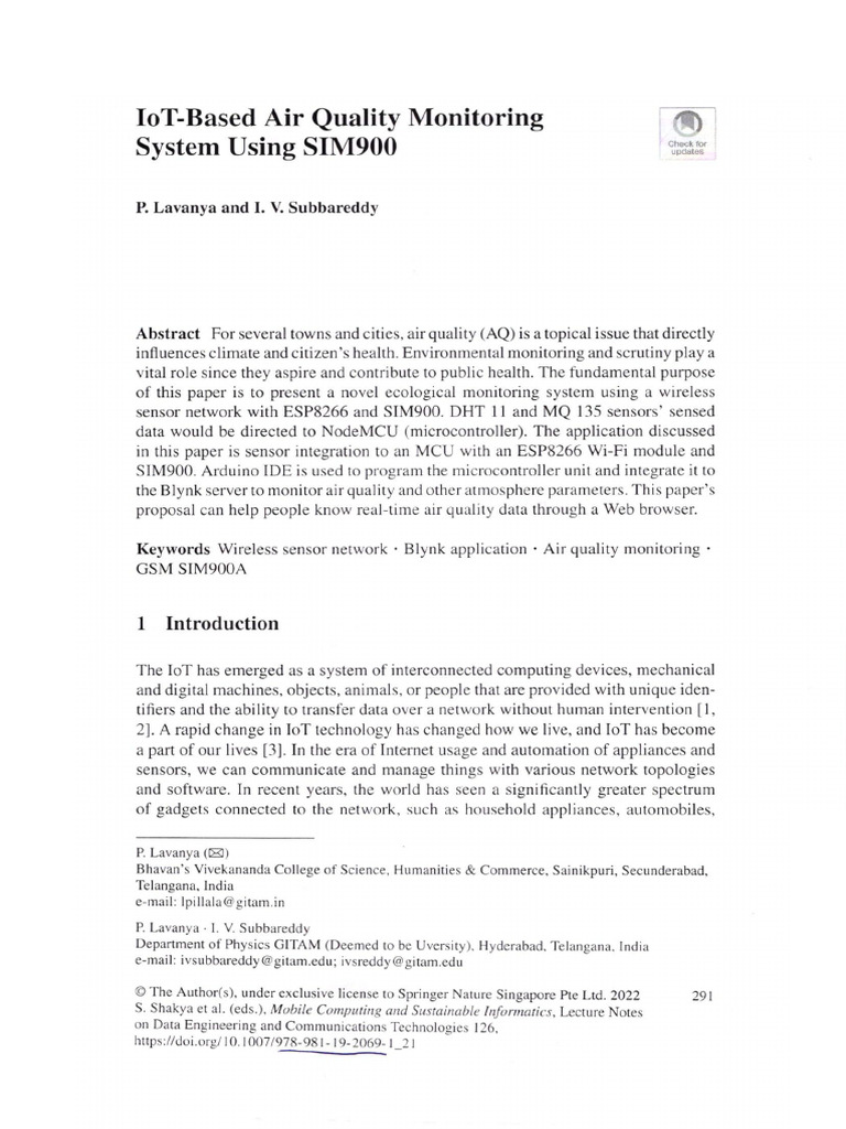 IOT Based Air Quality | PDF IOT Based Air Quality | PDF