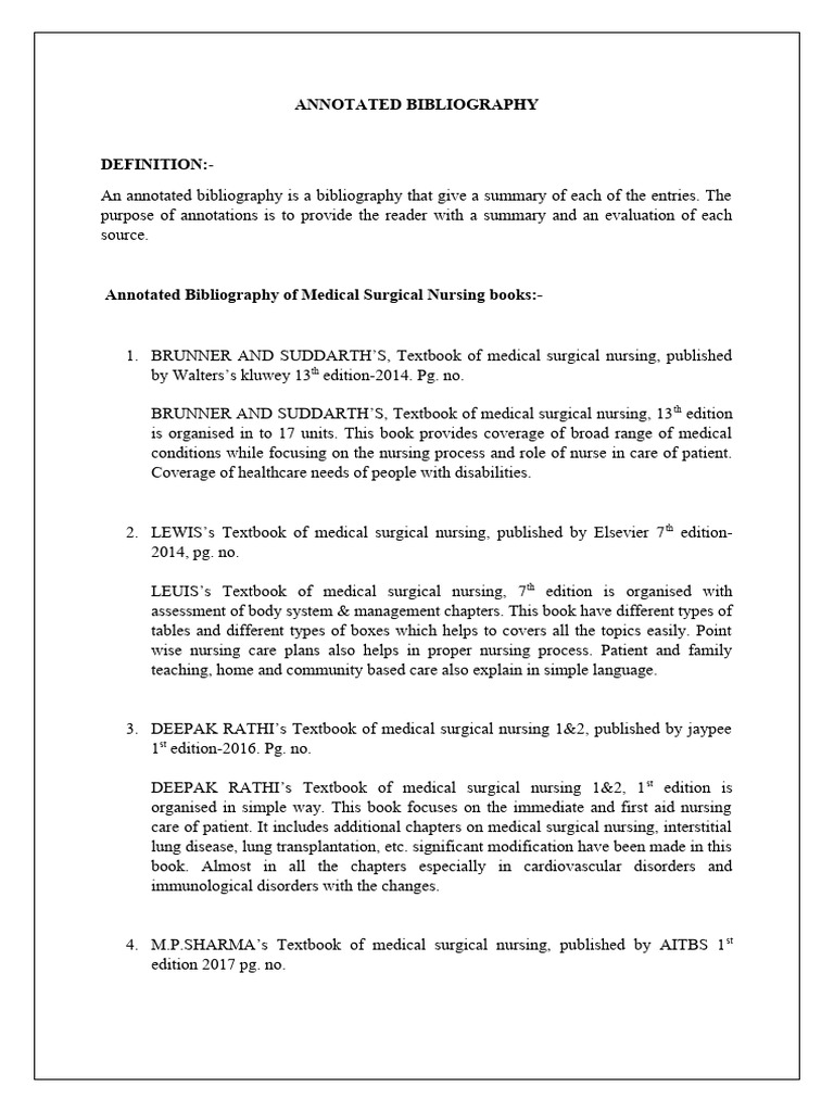 Annotated Bibliography | PDF | Nursing | Patient