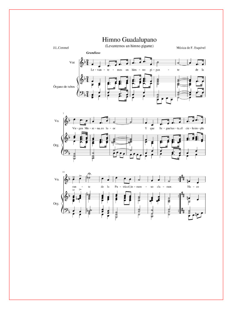 Himno Guadalupano IV Centenario | PDF