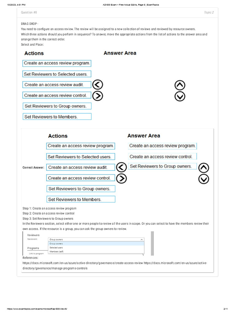 AZ-500 Exam - Free Actual Q&as, Page 6 - ExamTopics | PDF