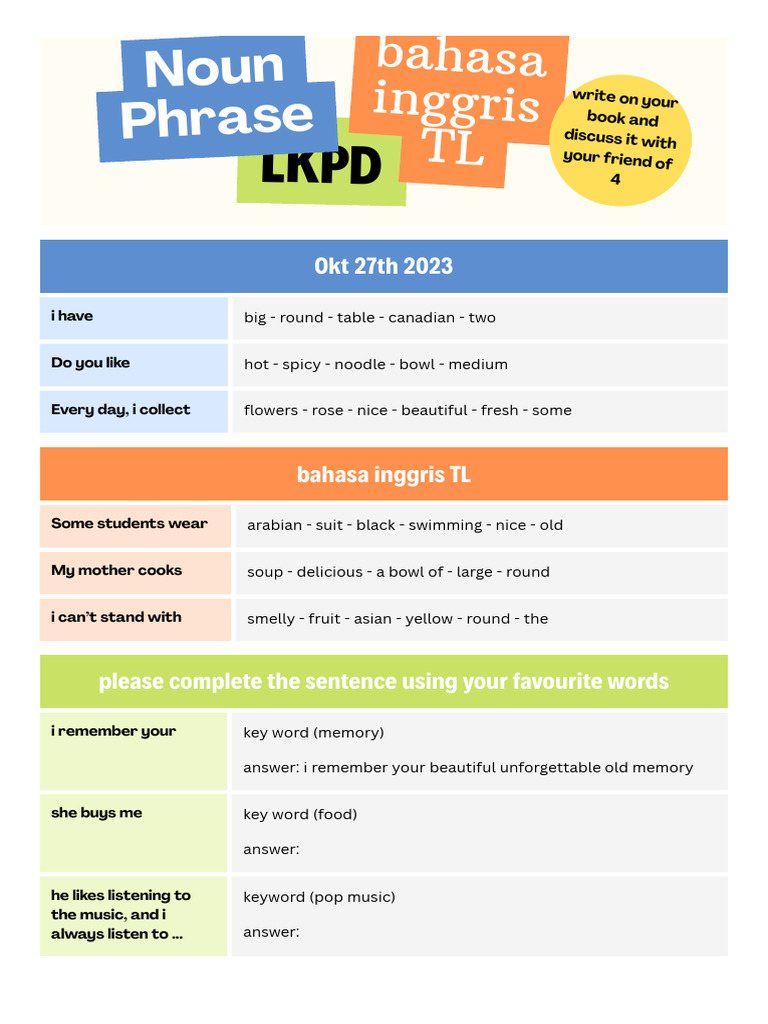 LKPD Noun Phrase | PDF | Linguistics | Syntax