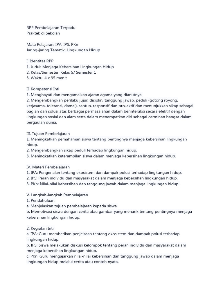 Contoh RPP | PDF