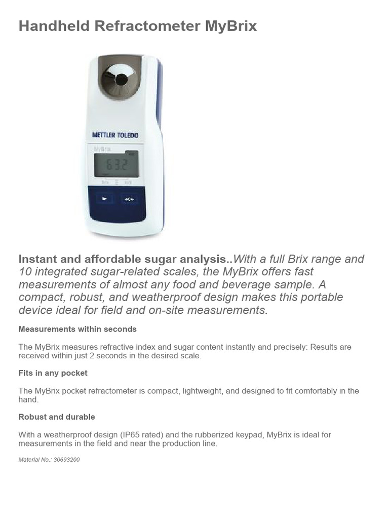 Handheld Refractometer MyBrix | PDF