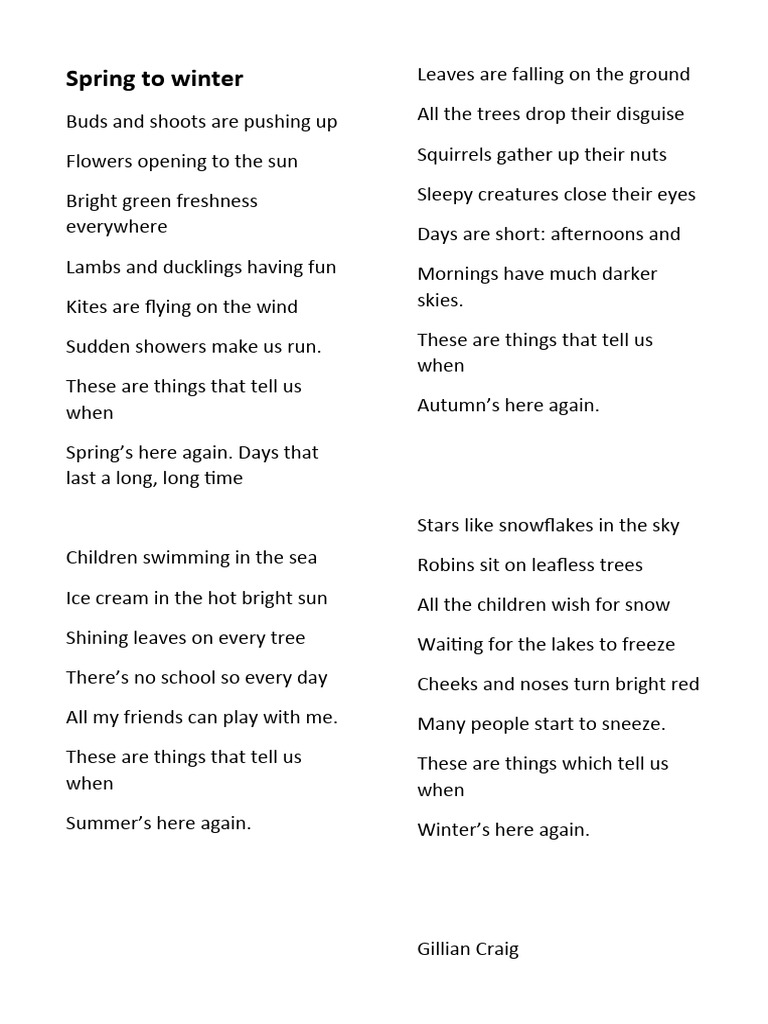 Spring To Winter | PDF