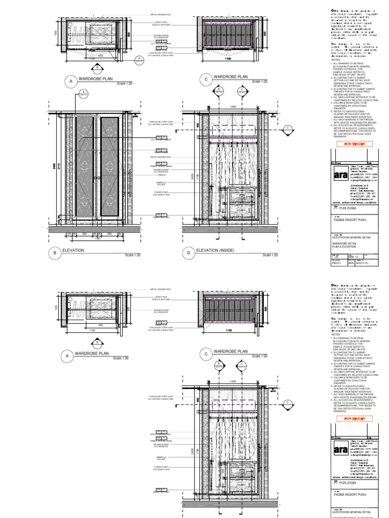 Wardrobe Detail Drawings and Dimensions | PDF | Door | Window