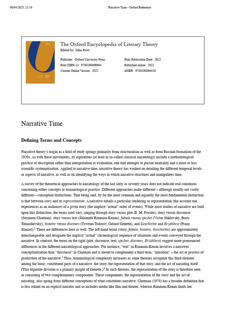 Nelson and Spence, Narrative Time (4483) | Download Free PDF ...