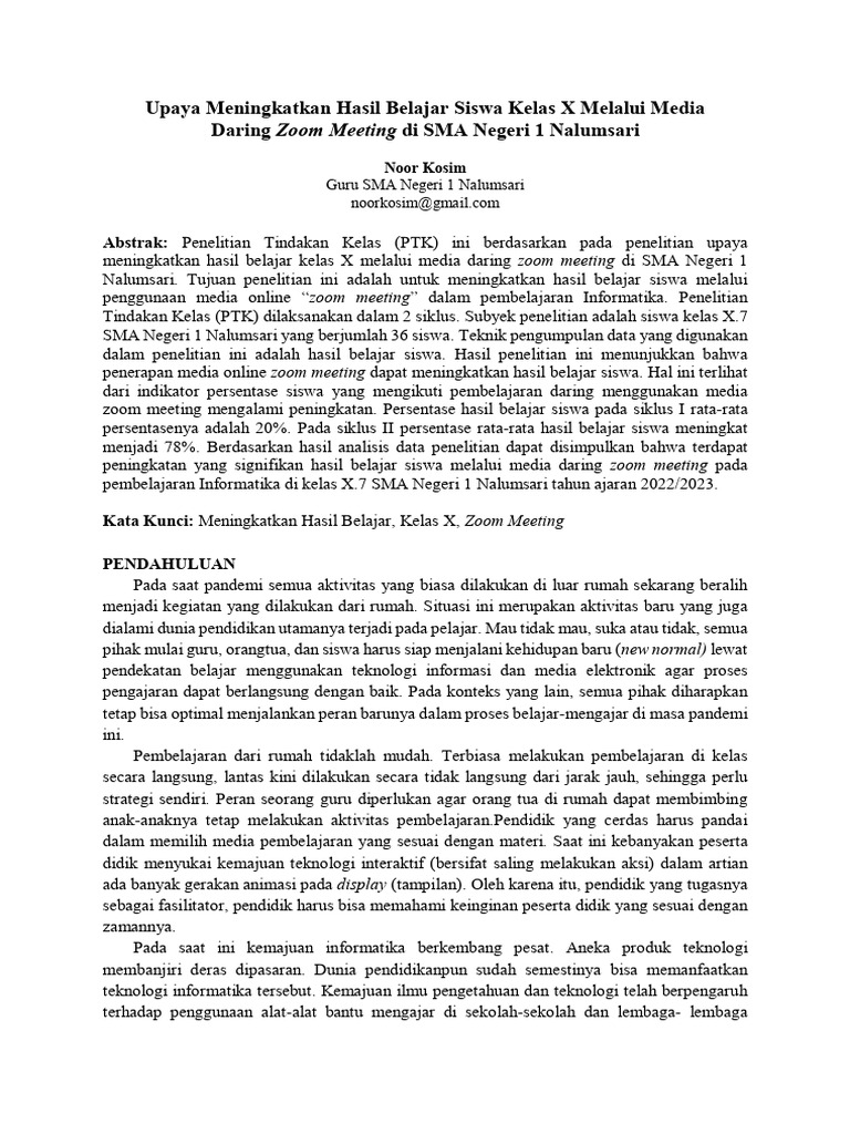 Artikel PTK Noor Kosim | PDF | Karier & Perkembangan