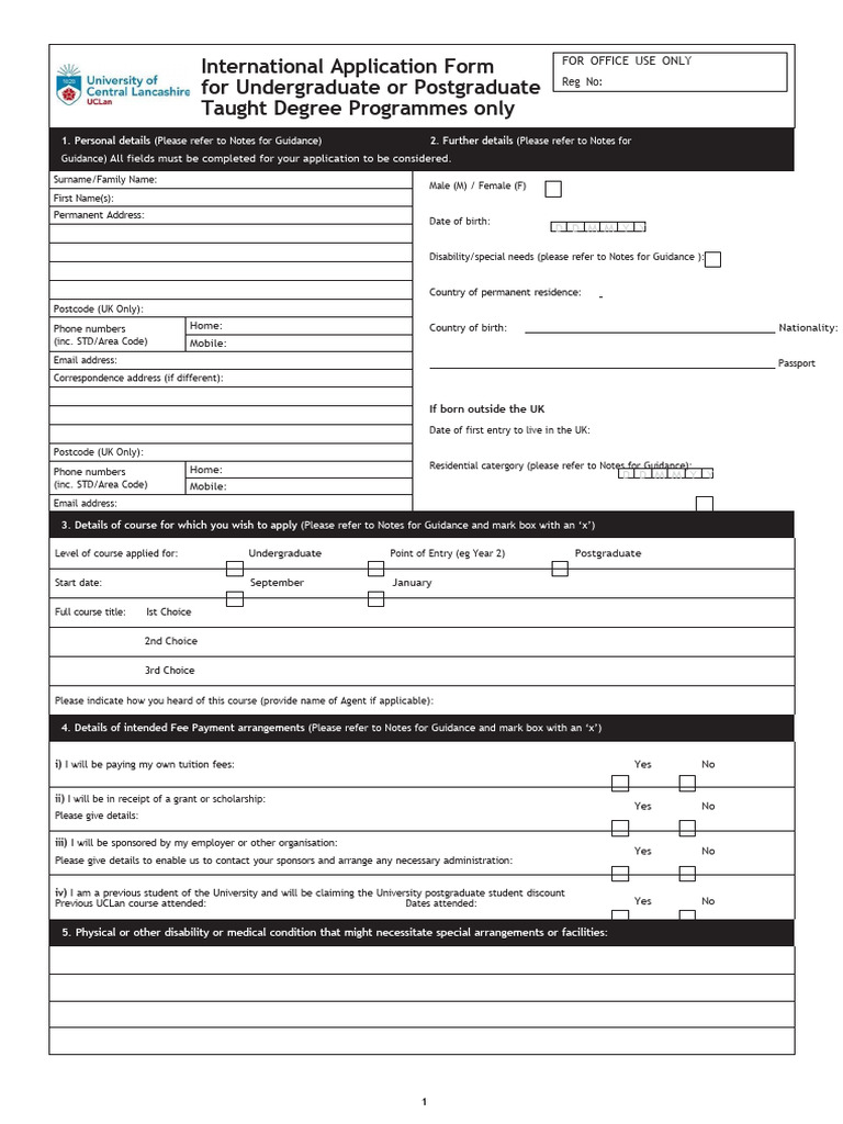 International Course Application Form | PDF