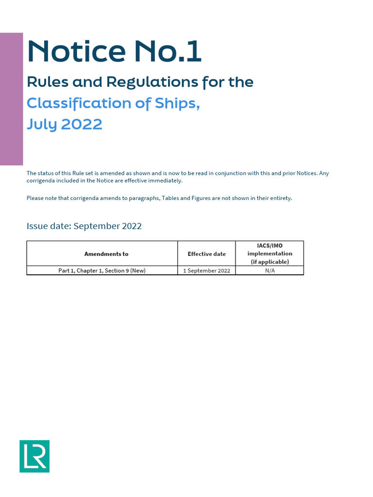 Ship Classification Rules Update 2022 | PDF