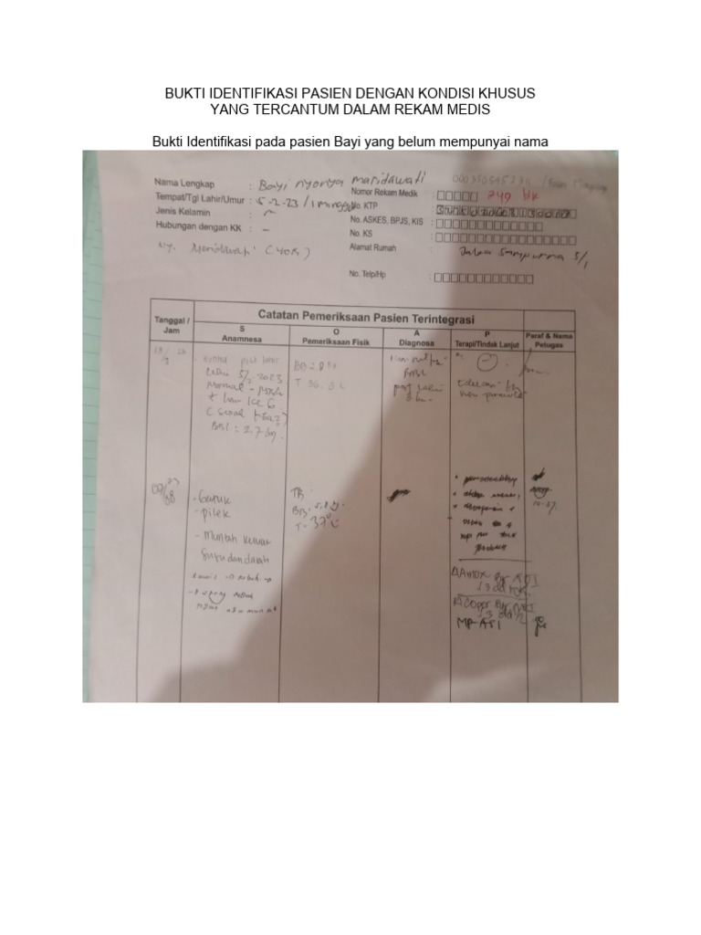5.3.1.b.D Bukti Identifikasi Pasien Dengan Kondisi Khusus Pada RM | PDF