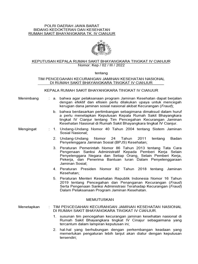 SK Pembentukan Tim Kecurangan | PDF