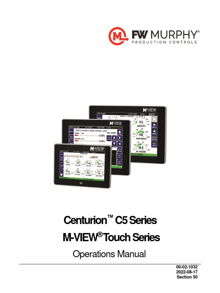 Centurion C5 Series M-View Touch Series: Operations Manual | PDF