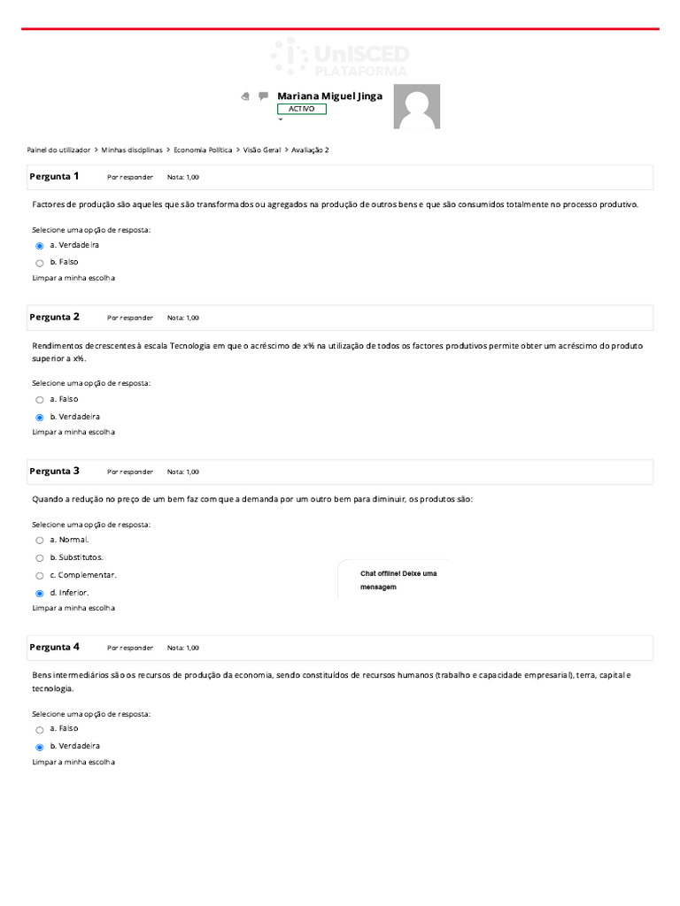 Mariana Miguel Jinga: Pergunta | PDF