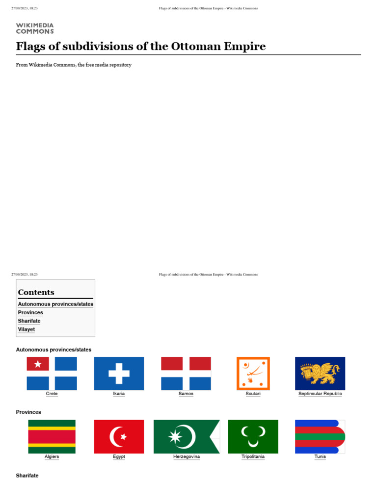 Flags of Subdivisions of The Ottoman Empire | PDF