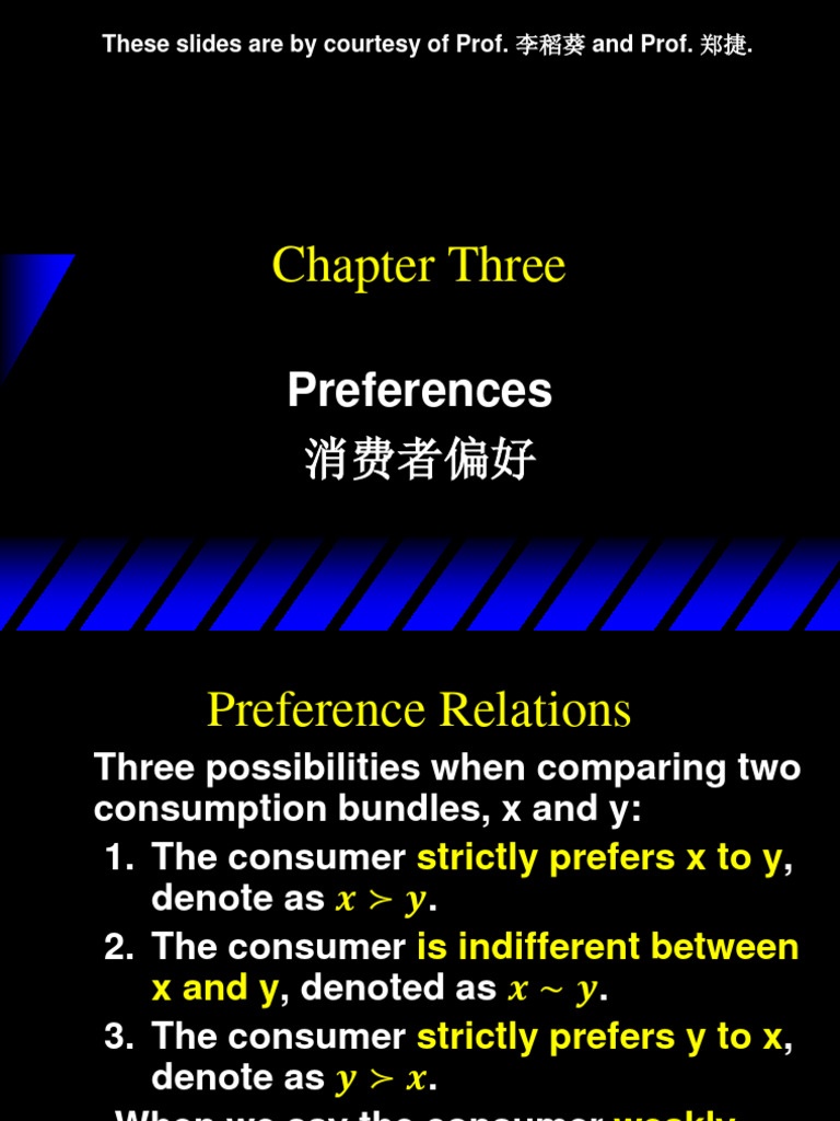 Tsinghua Micro Ch03 | PDF | Consumer Behaviour | Utility