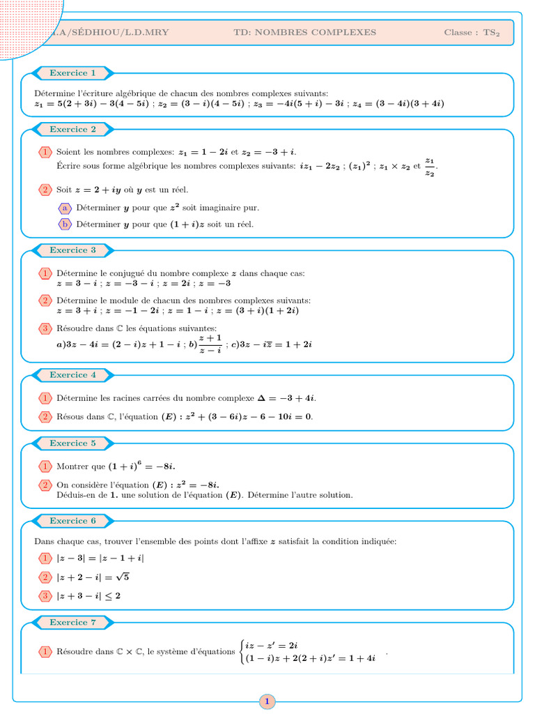Nombres Complexes | PDF | Nombre complexe | Angle