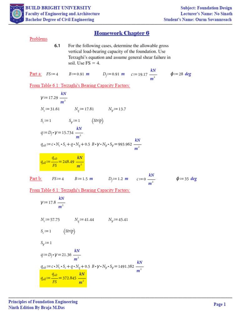 Chapter6 Solution Principle of Foundation | PDF | Mechanics | Soil