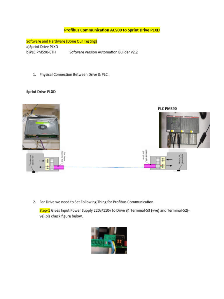 Profibus Communication AC500 To Sprint Drive PLXD | PDF