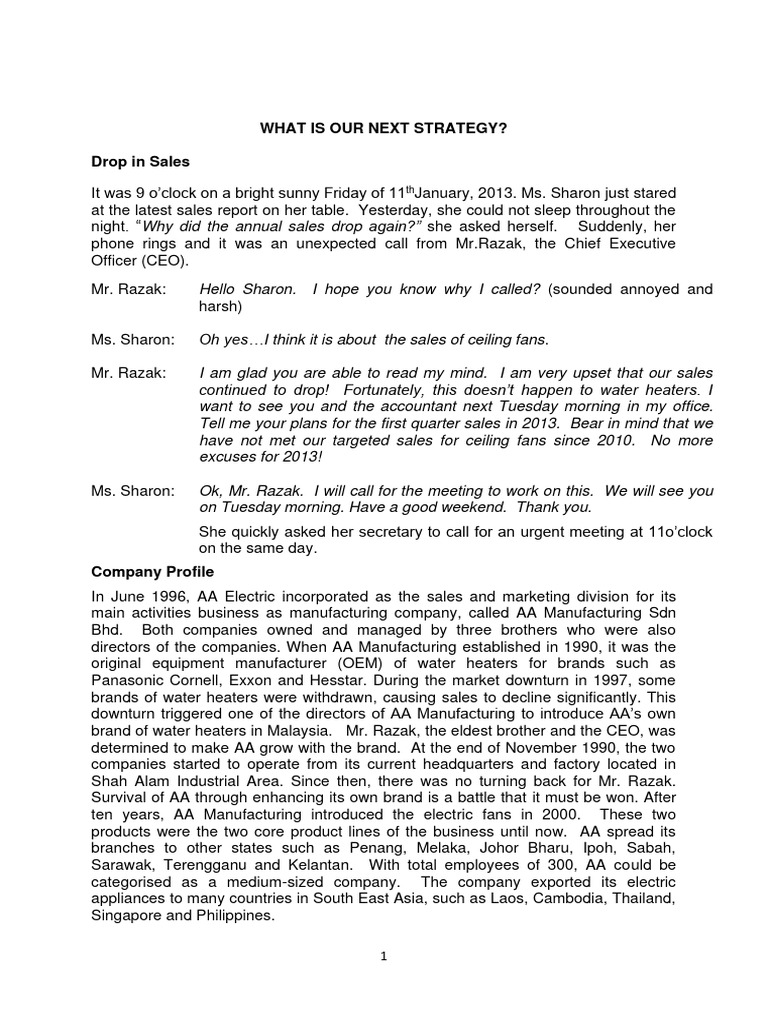 Case 1 - What Is Our Next Strategy | PDF | Sales | Brand
