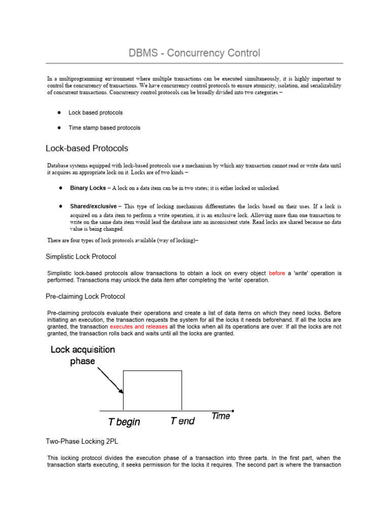 Concurrency Control PROTOCOL | PDF Concurrency Control PROTOCOL | PDF