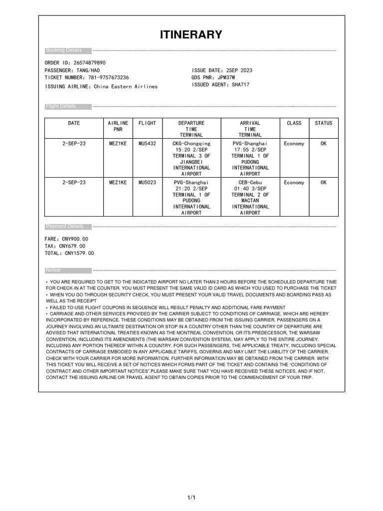 dsfsdfsd票出行单 | PDF | Transport | Aviation
