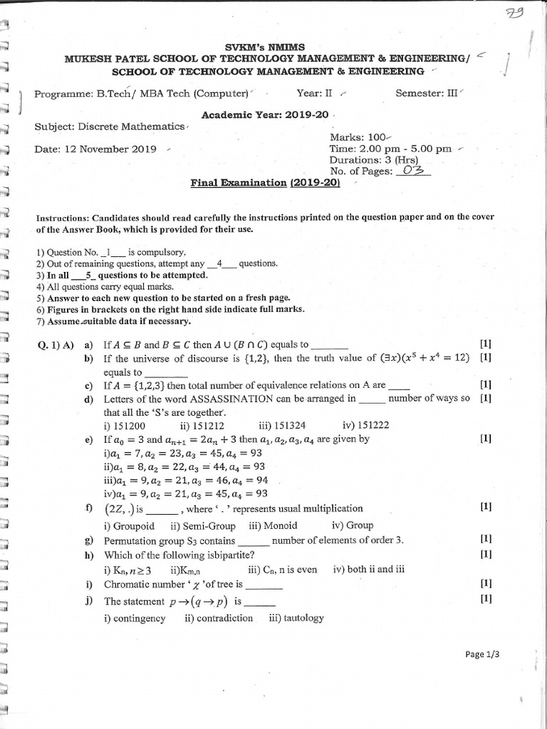 Discrete Mathematics | PDF