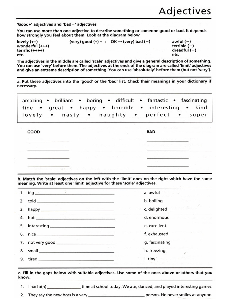 Check Your Vocabulary For English For The PET Adjectives) | PDF