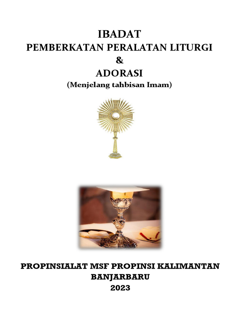 Ibadat Pemberkatan Peralatan Liturgi Dan Adorasi-Msf Kalimantan | PDF