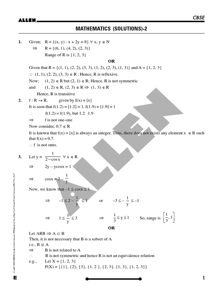 Maths Model Paper 2 Solution | PDF