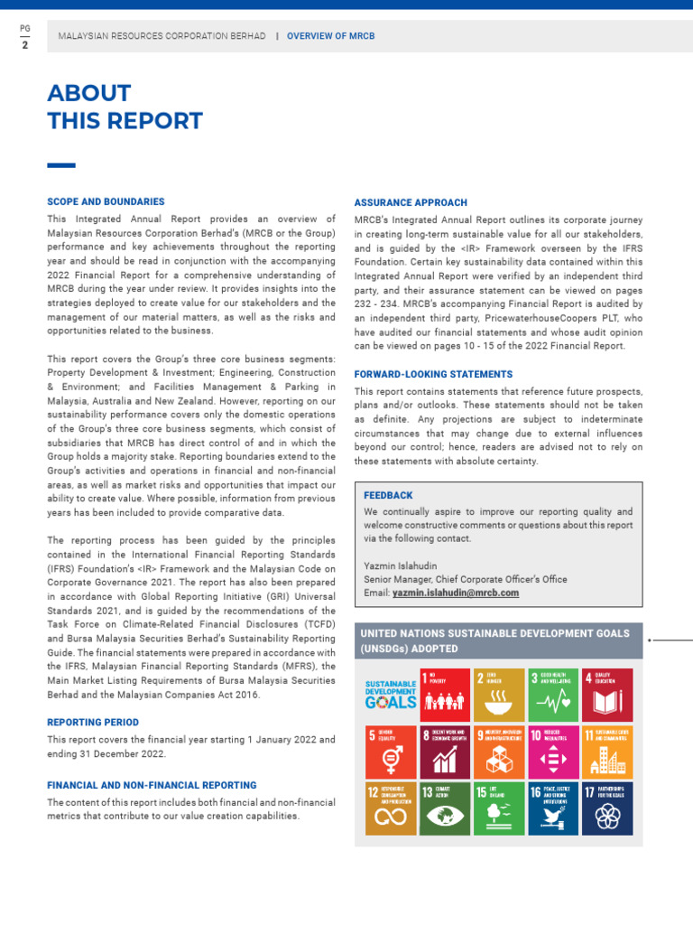 Sustainability Report MRCB IR2022 | PDF
