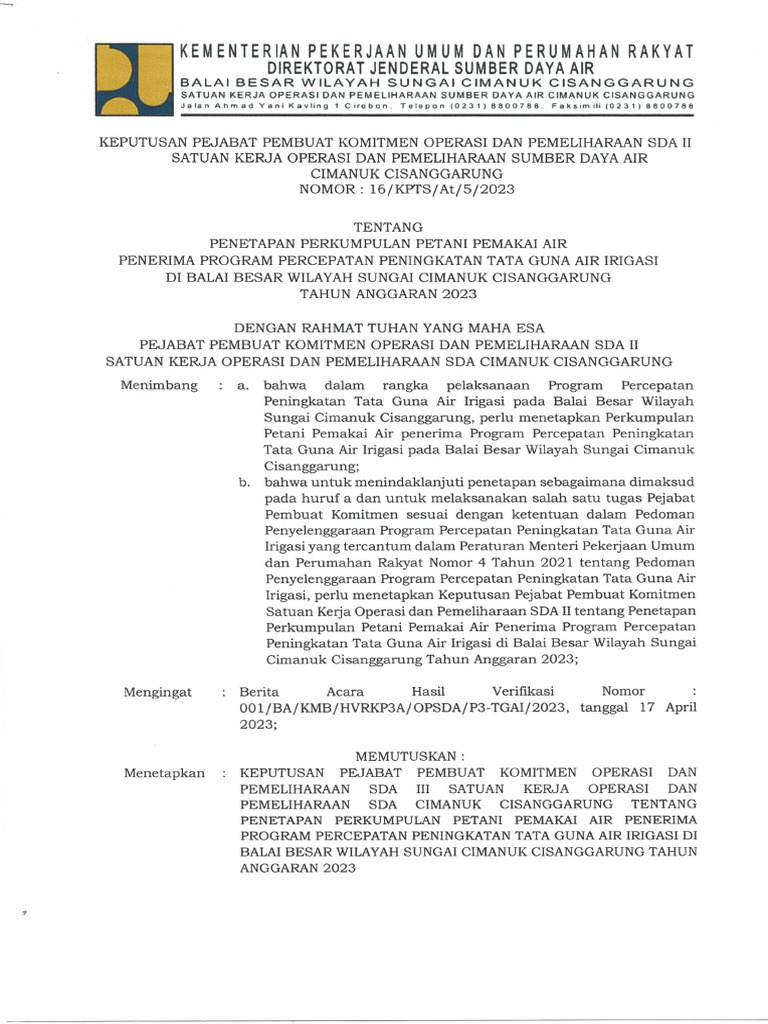 SK Penetapan P3a Dari PPK | PDF