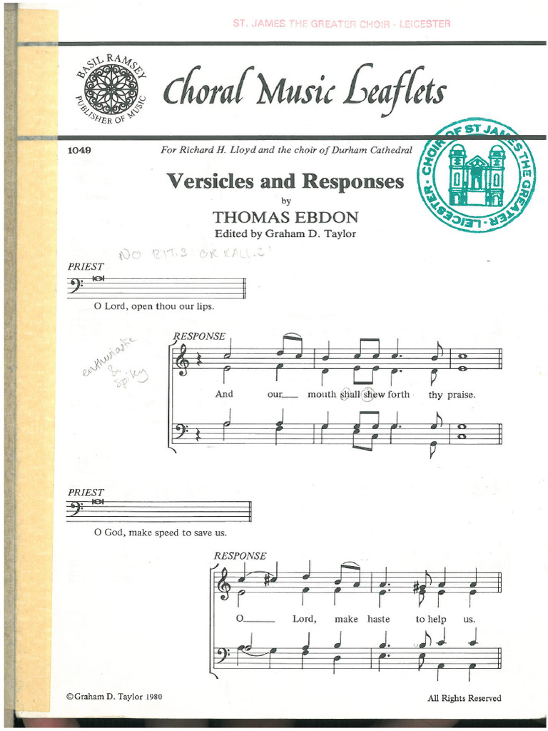 Ebdon-Versicles and Responses | PDF