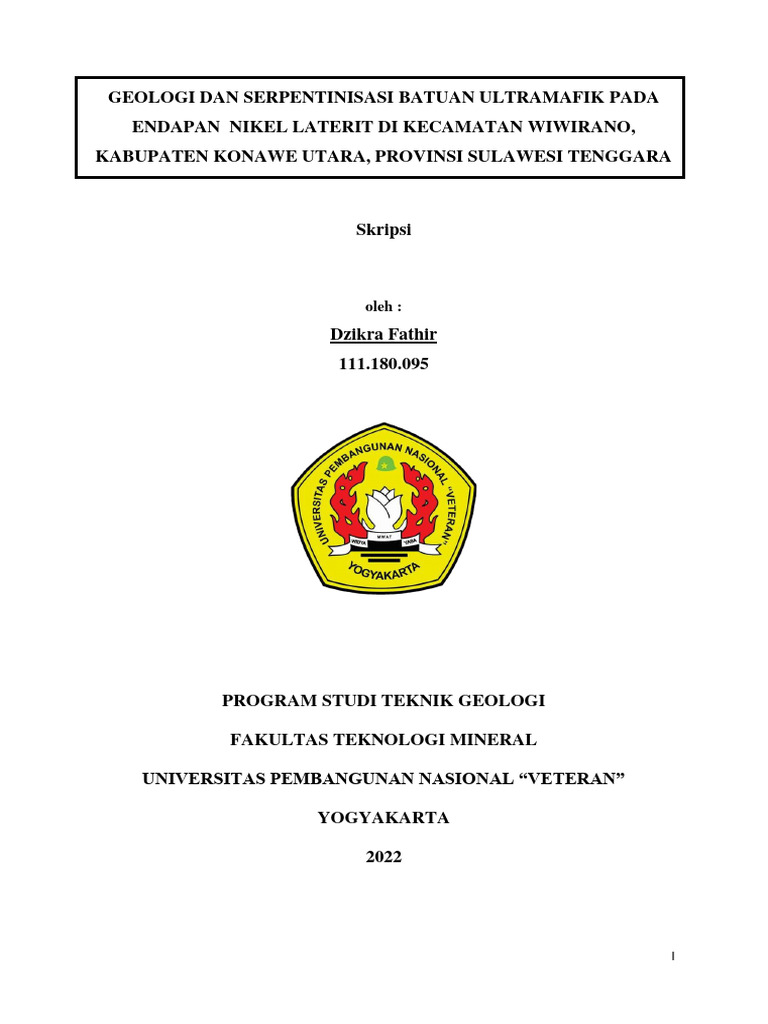 Geologi Dan Serpentinisasi Batuan Ultramafik Pada Endapan Nikel Laterit | PDF