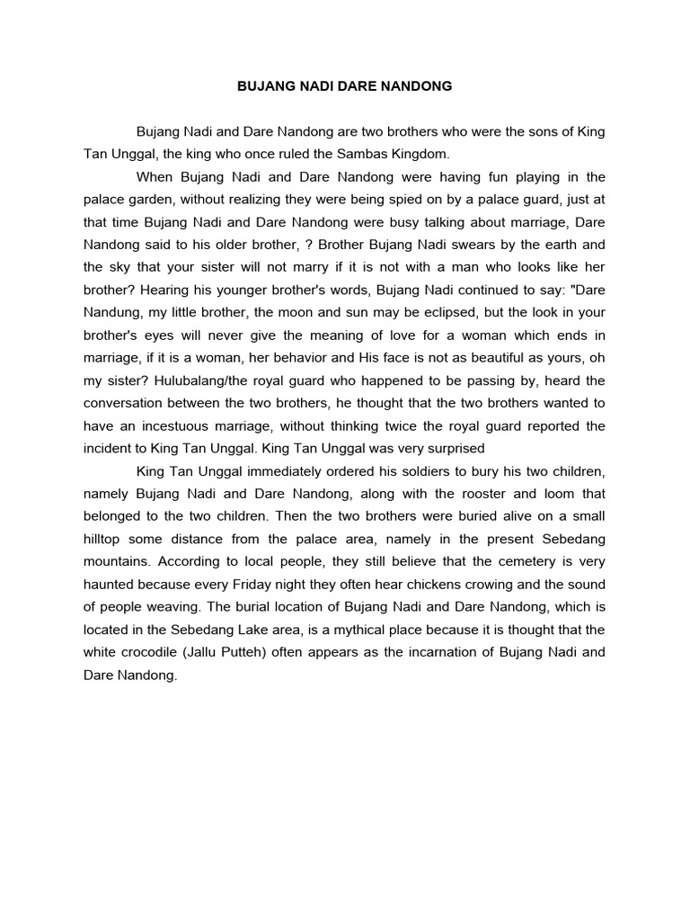 Bujang Nadi Dare Nandong | PDF | History | Classics